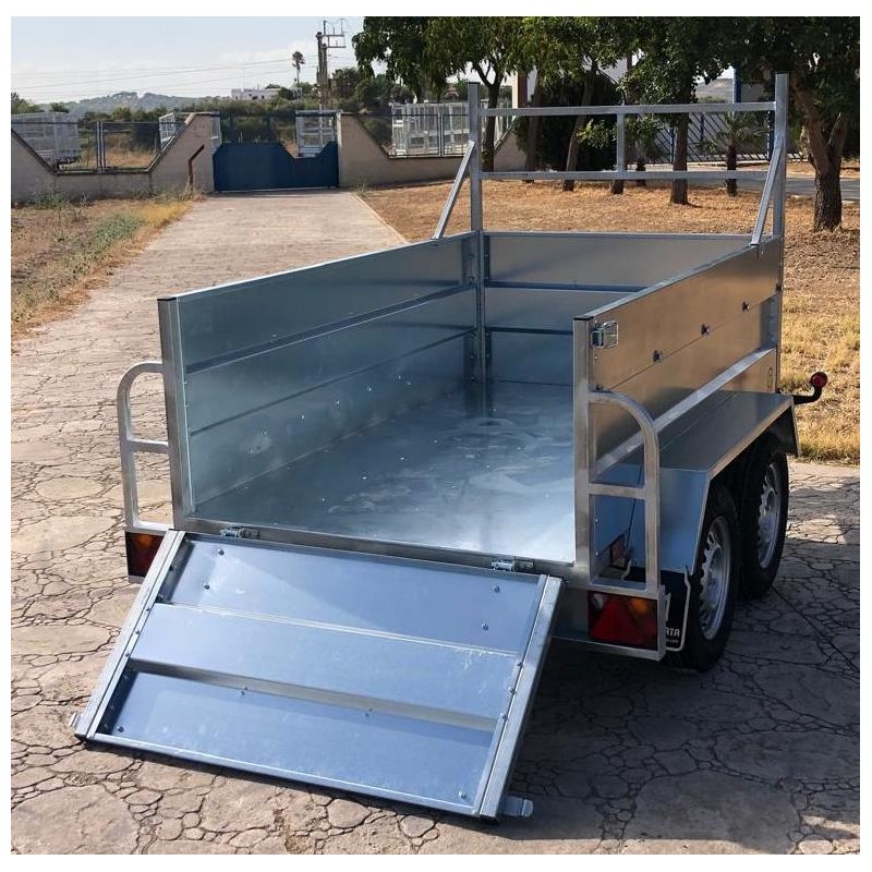 Remolque galvanizado 2 ejes SIN freno